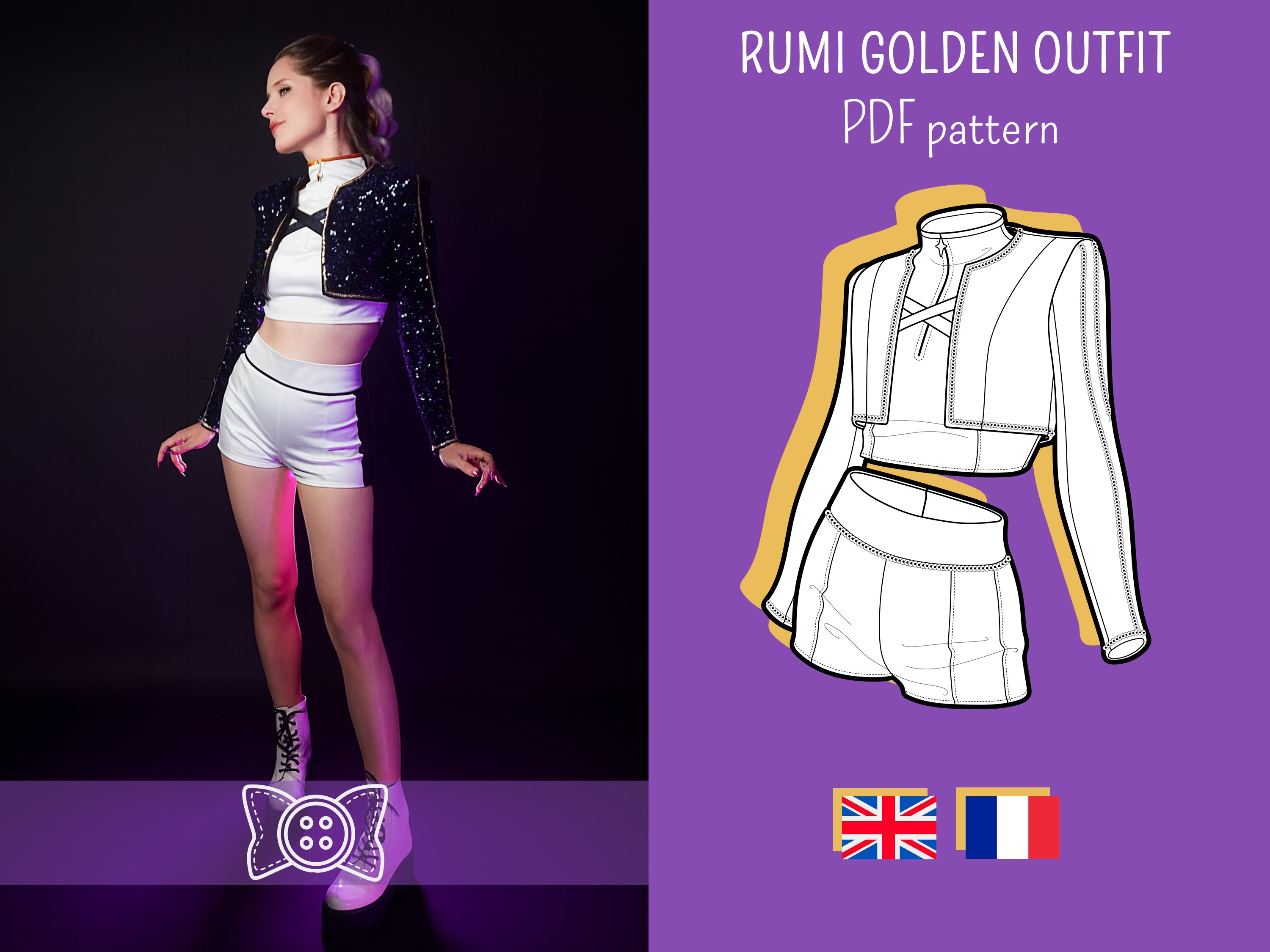 Patron Cosplay PDF Rumi - Ensemble tenue de scène Kpop Golden ...
